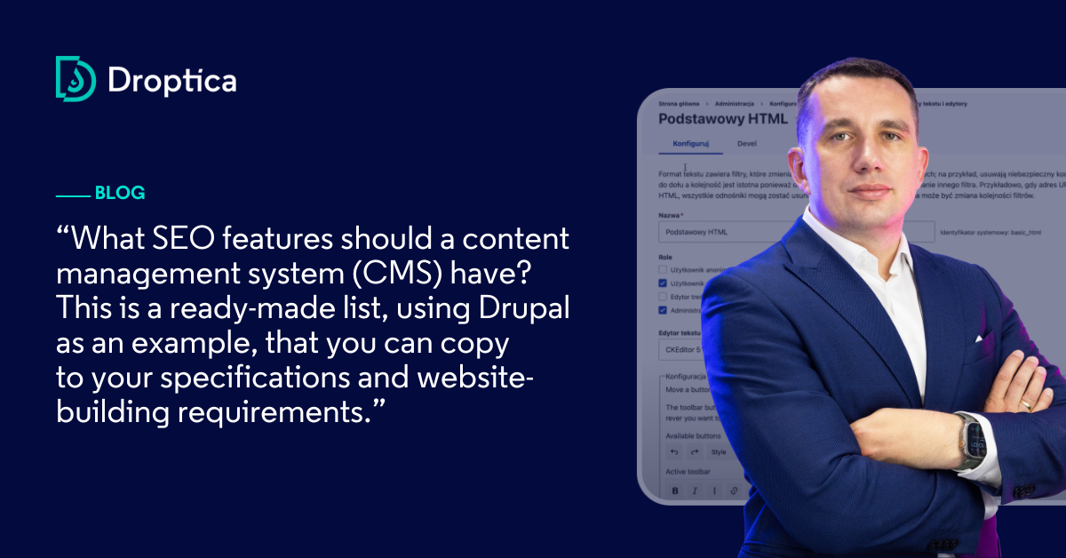 10 SEO features in Drupal and other CMSs | Droptica