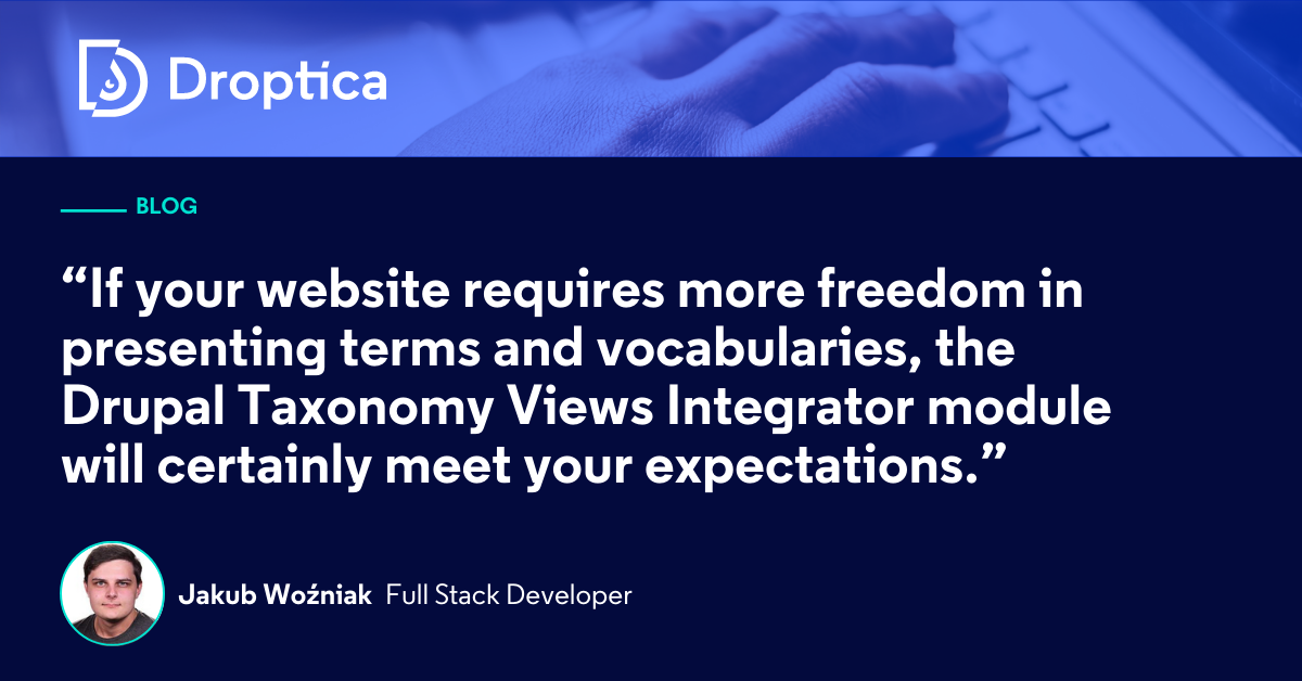 Taxonomy Views Integrator Drupal module - overview | Droptica