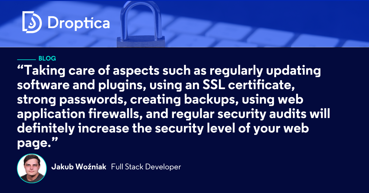 Website security essentials - protect your web app and CMS | Droptica