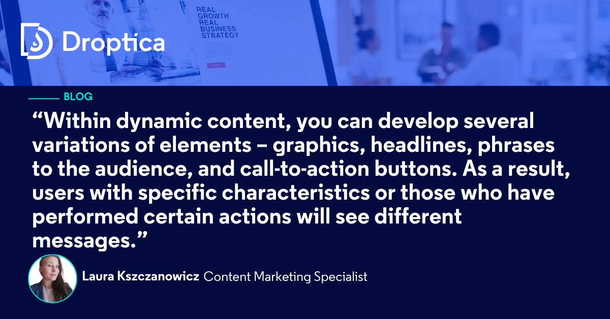 What is dynamic content? Definition and examples | Droptica
